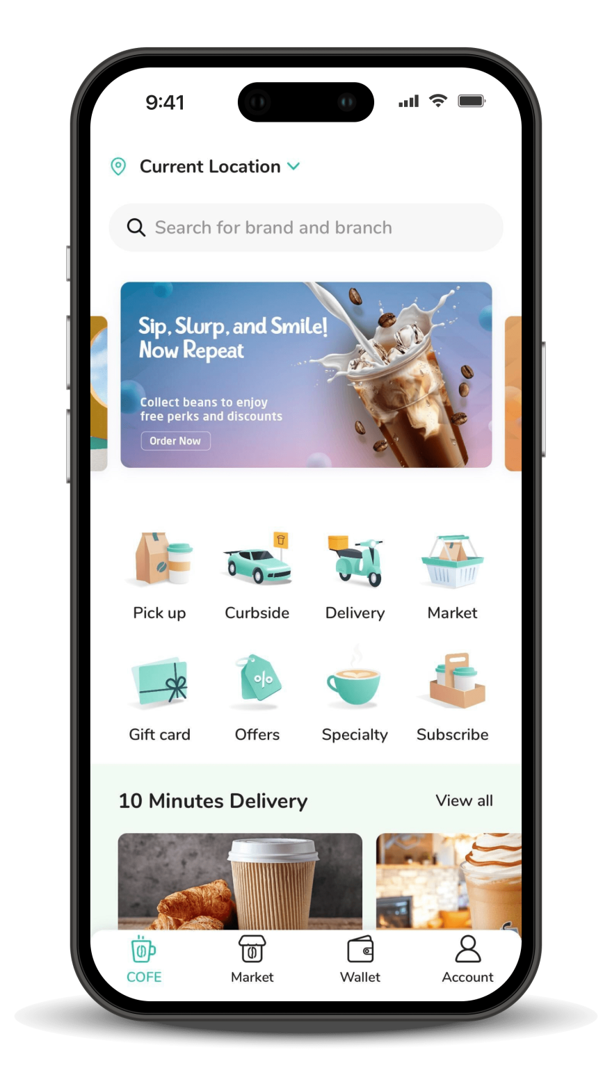 COFE Market - Coffee ordering fast & efficient with COFE App