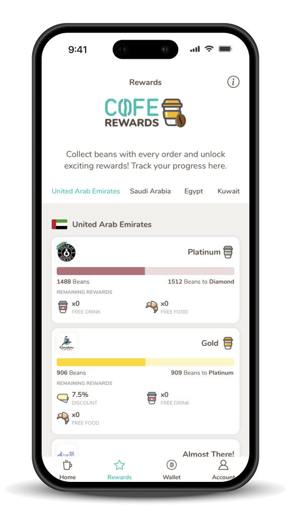 Rewards - Coffee ordering fast & efficient with COFE App