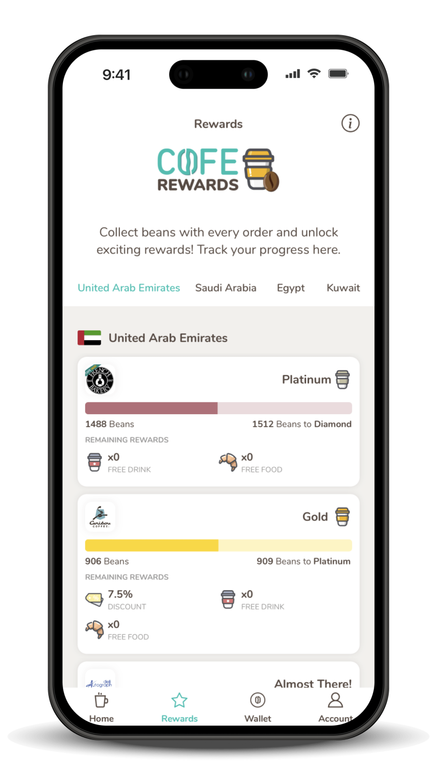 Rewards - Coffee ordering fast & efficient with COFE App